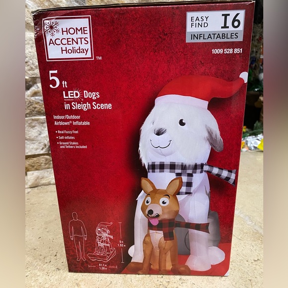 Home Accents Holiday | Holiday | Home Accents Holiday 5 Ft Led 2 Dogs ...